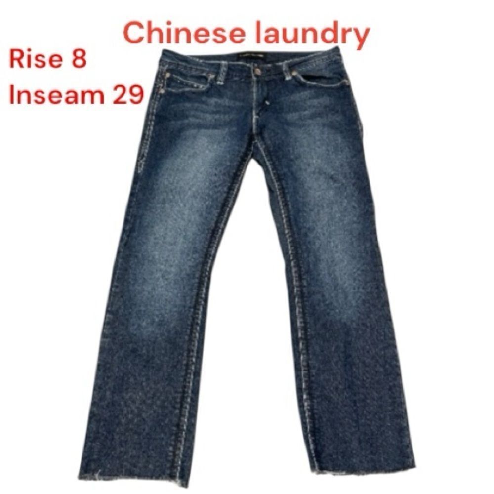 Chinese Laundry Dark Blue Bootcut Jeans Designs Raw H… - Gem